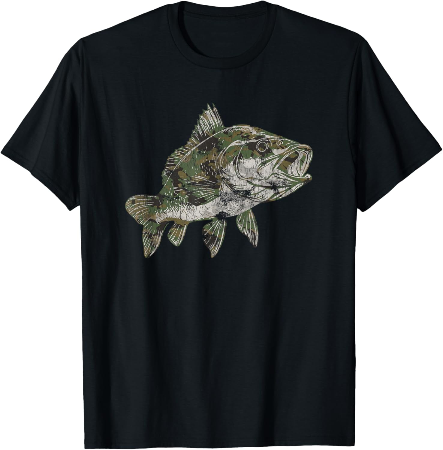 Simple Fit Fishing Camo Pattern Bass Fish Camouflage T-Shirt - Walmart.com