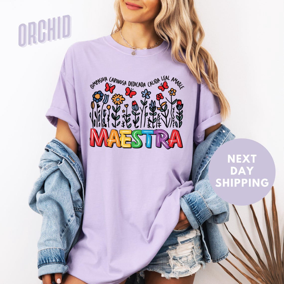 Simple Fit Floral Maestra Bilingue Shirt, Bilingual Teacher Shirt ...