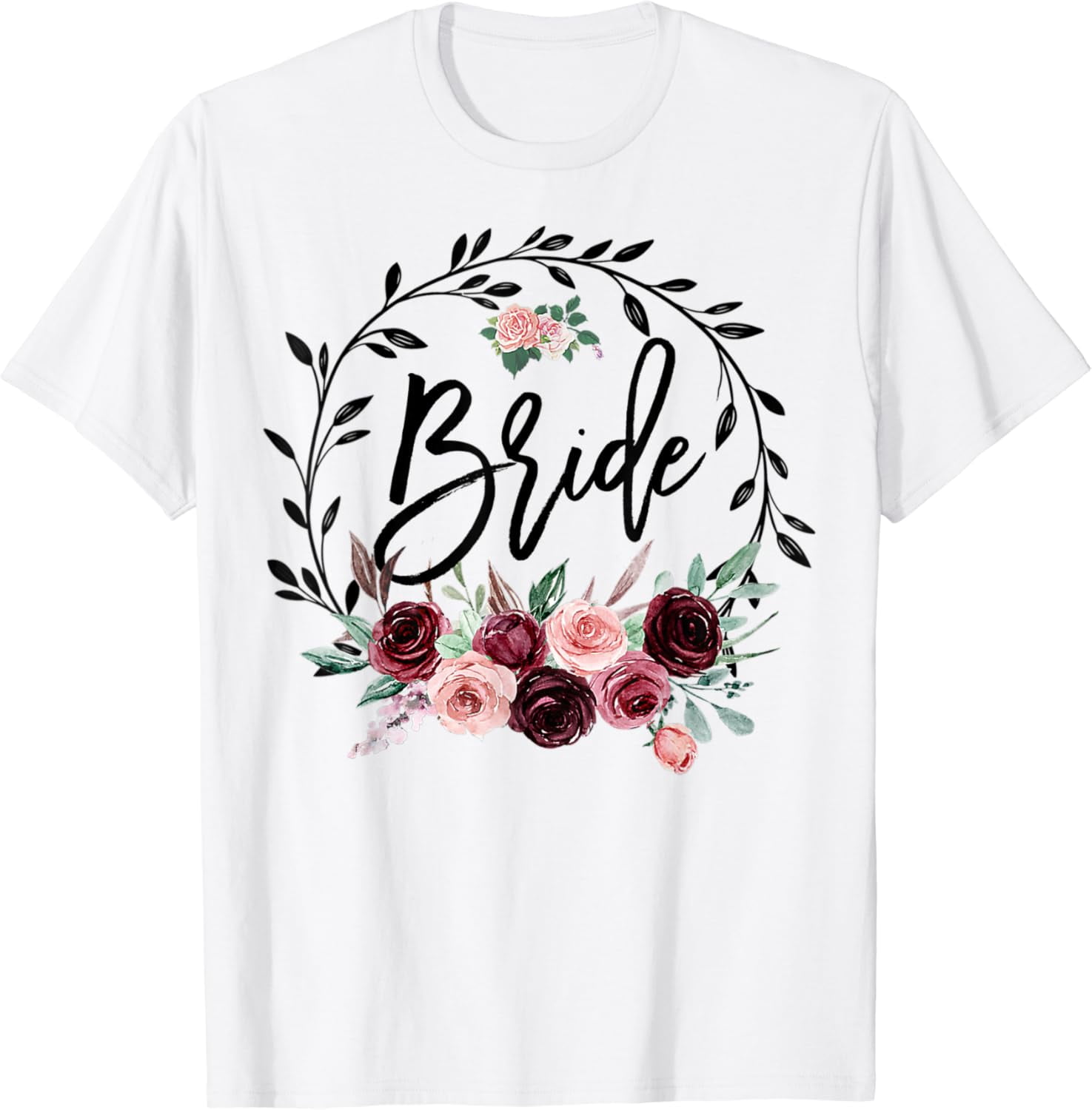 Simple Fit Flower Bride Bridal Shower Wedding Bachelorette Party Cute T ...