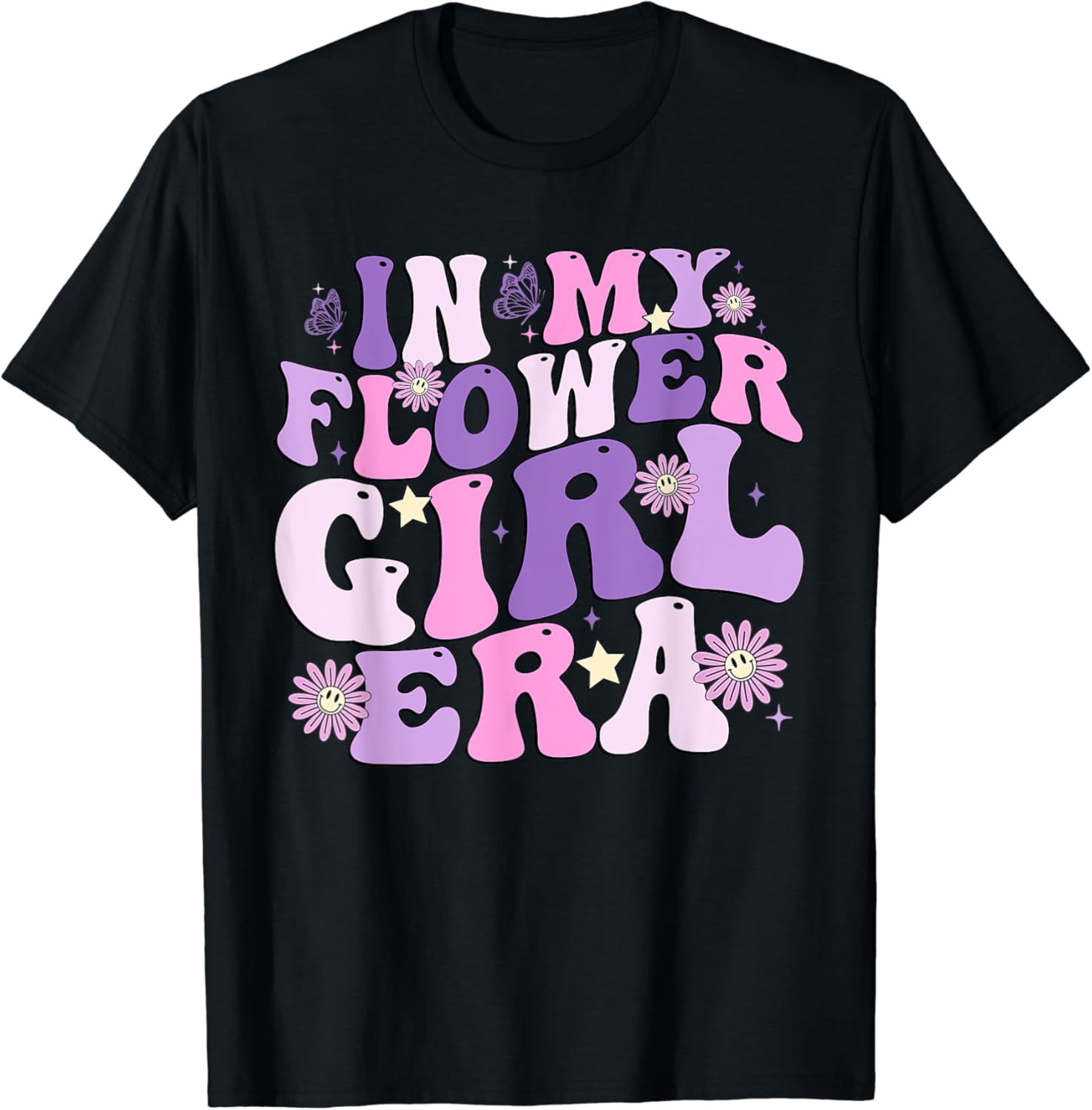 Simple Fit Flower Girl Shirt Groovy In My Flower Girl Era T-Shirt ...