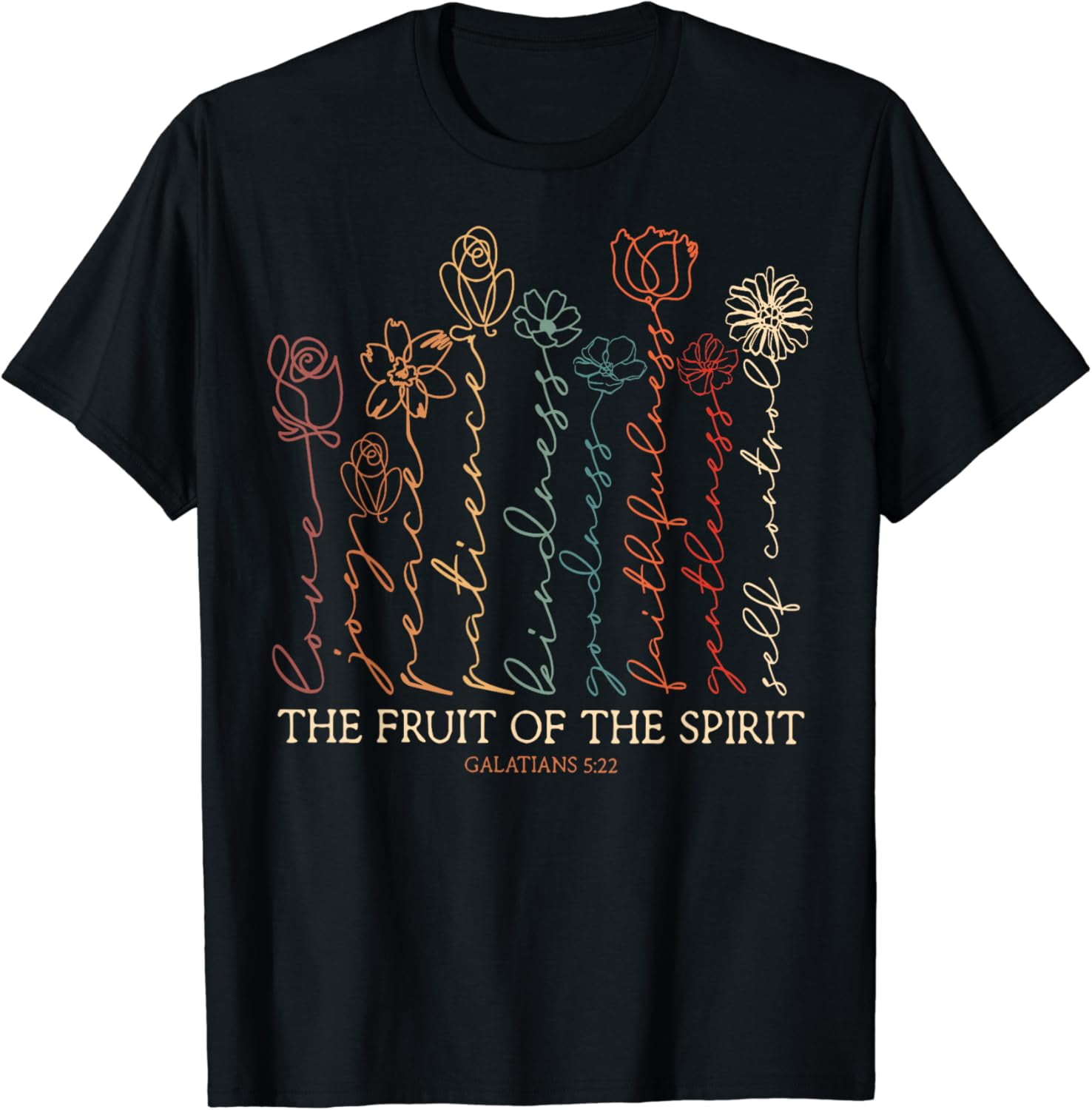 Simple Fit Fruits Of The Spirit Galatians 5-22 Christian Flower T-Shirt - Walmart.com