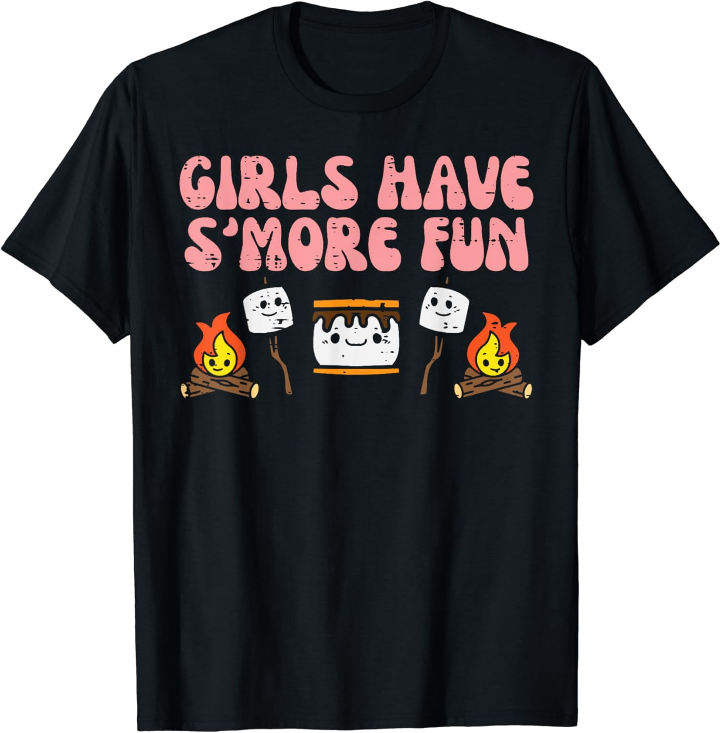 Simple Fit Girls Have Smore Fun Camping Friends Camp Women Girl Kids T ...