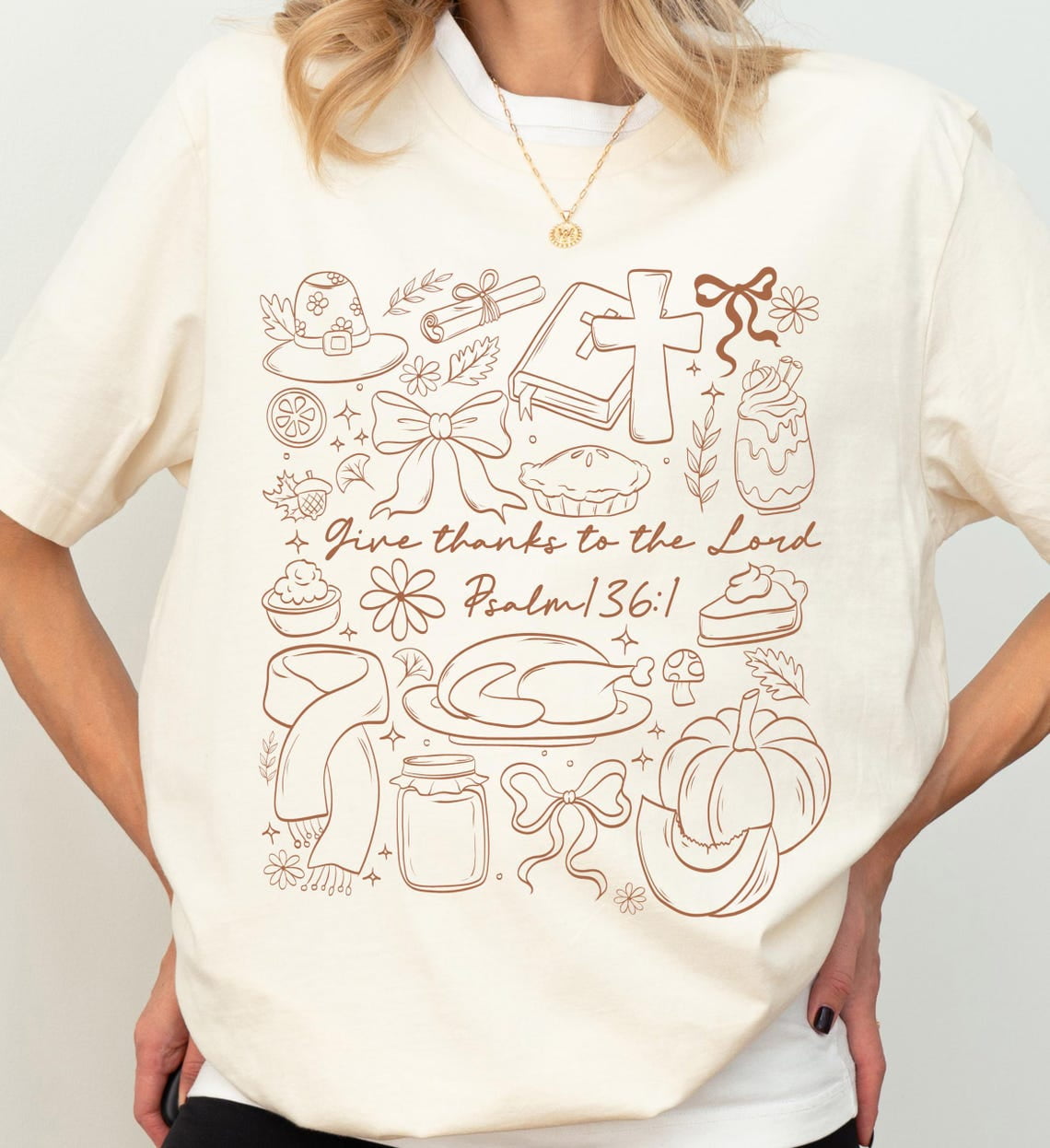 Simple Fit Give Thanks To The Lord , Pumkin Religious Thanksgiving ...