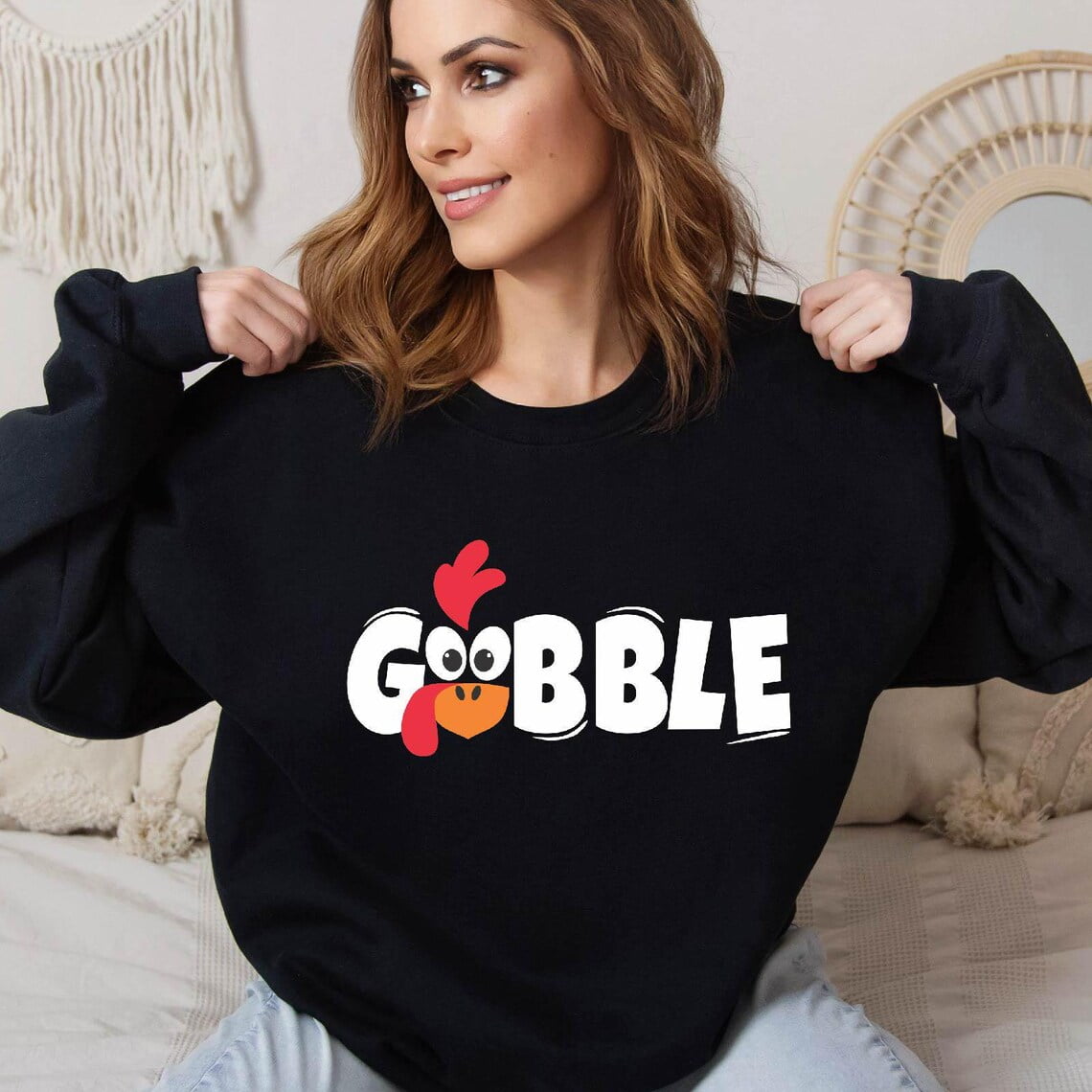 Simple Fit Gobble Thanksgiving Turkey Sweatshirt – Trendy & Cozy For ...