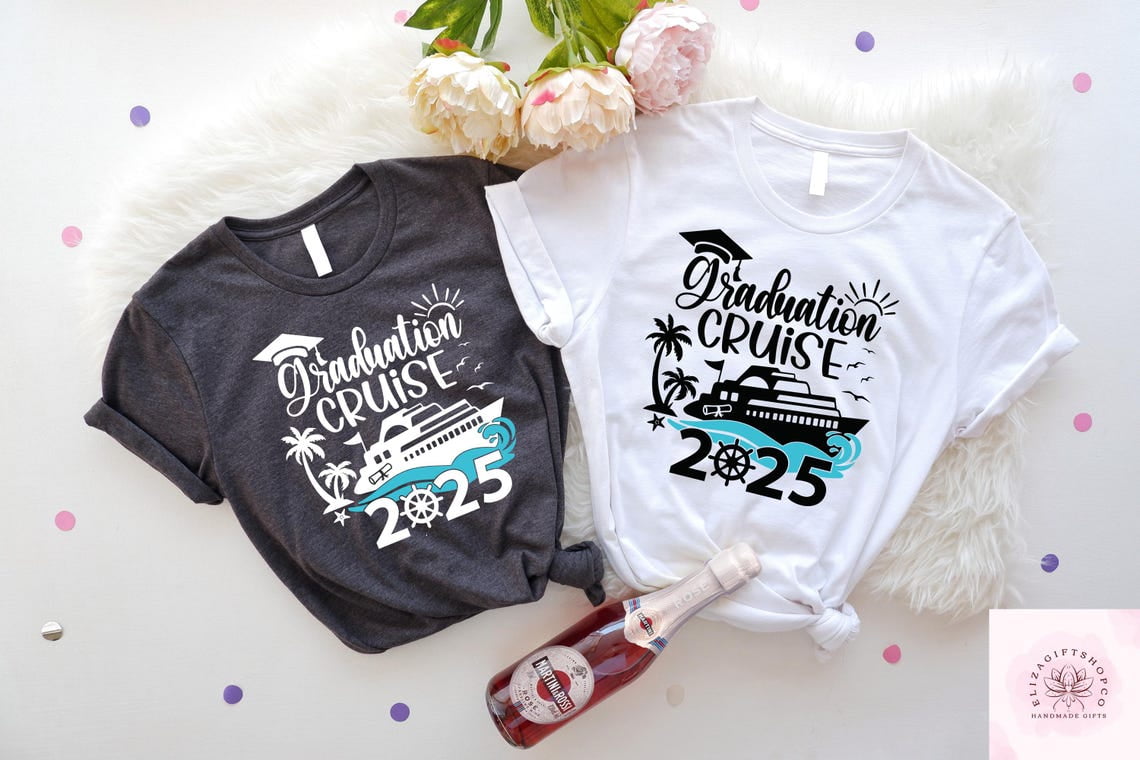 Simple Fit Graduation Cruise 2025 T-Shirt, Family Grad Vacation Shirt ...