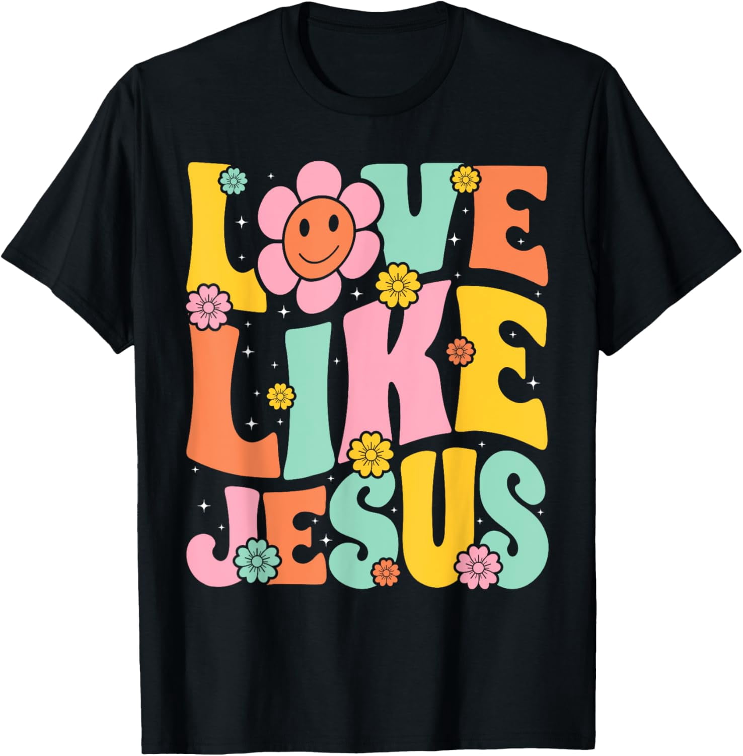 Simple Fit Groovy Love Like Christ Religious God, Girls Women Christian ...