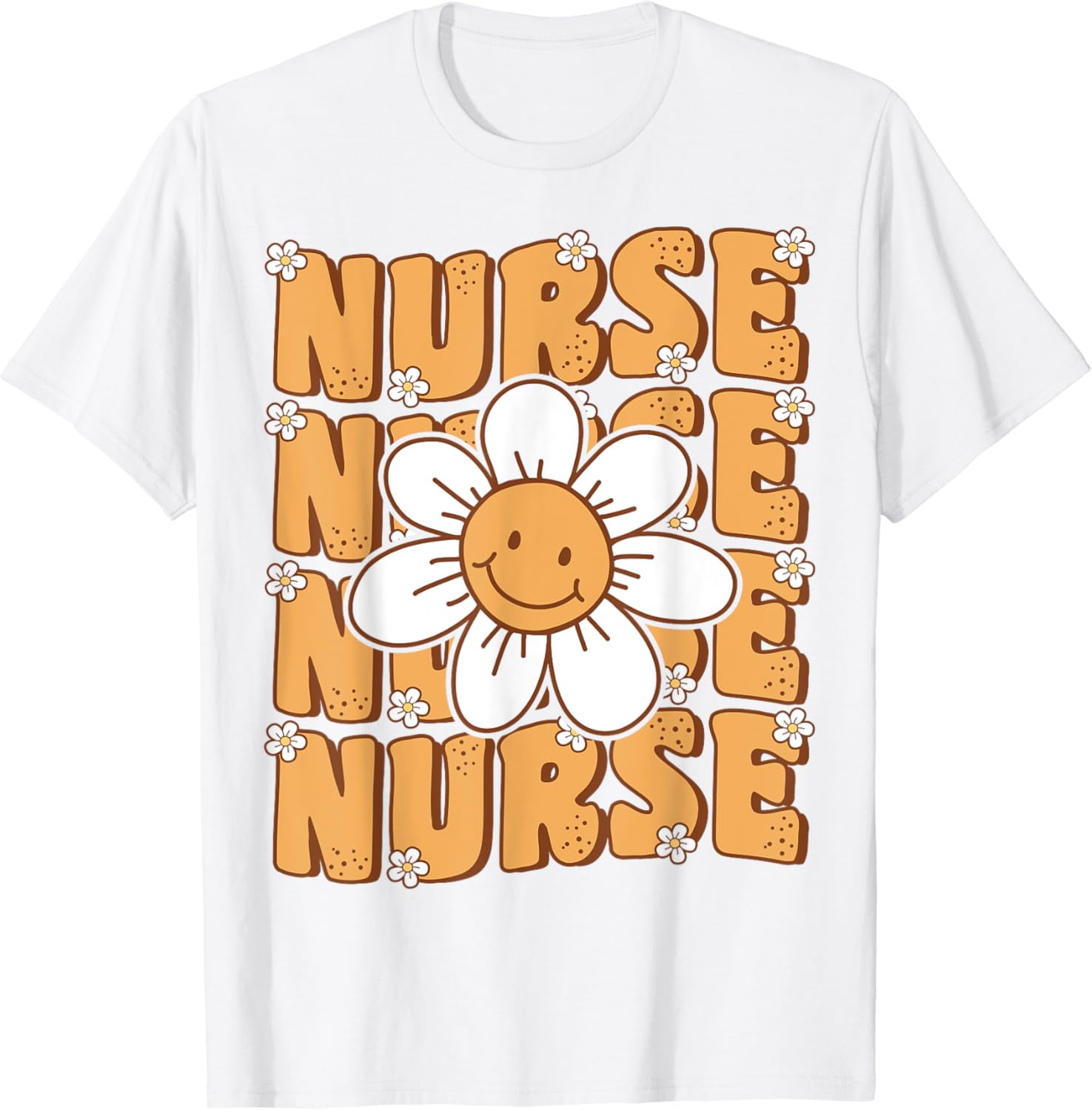 Simple Fit Groovy Nurse Cute Daisy Flower Retro School Nurse Icu Cna Rn T-Shirt - Walmart.com