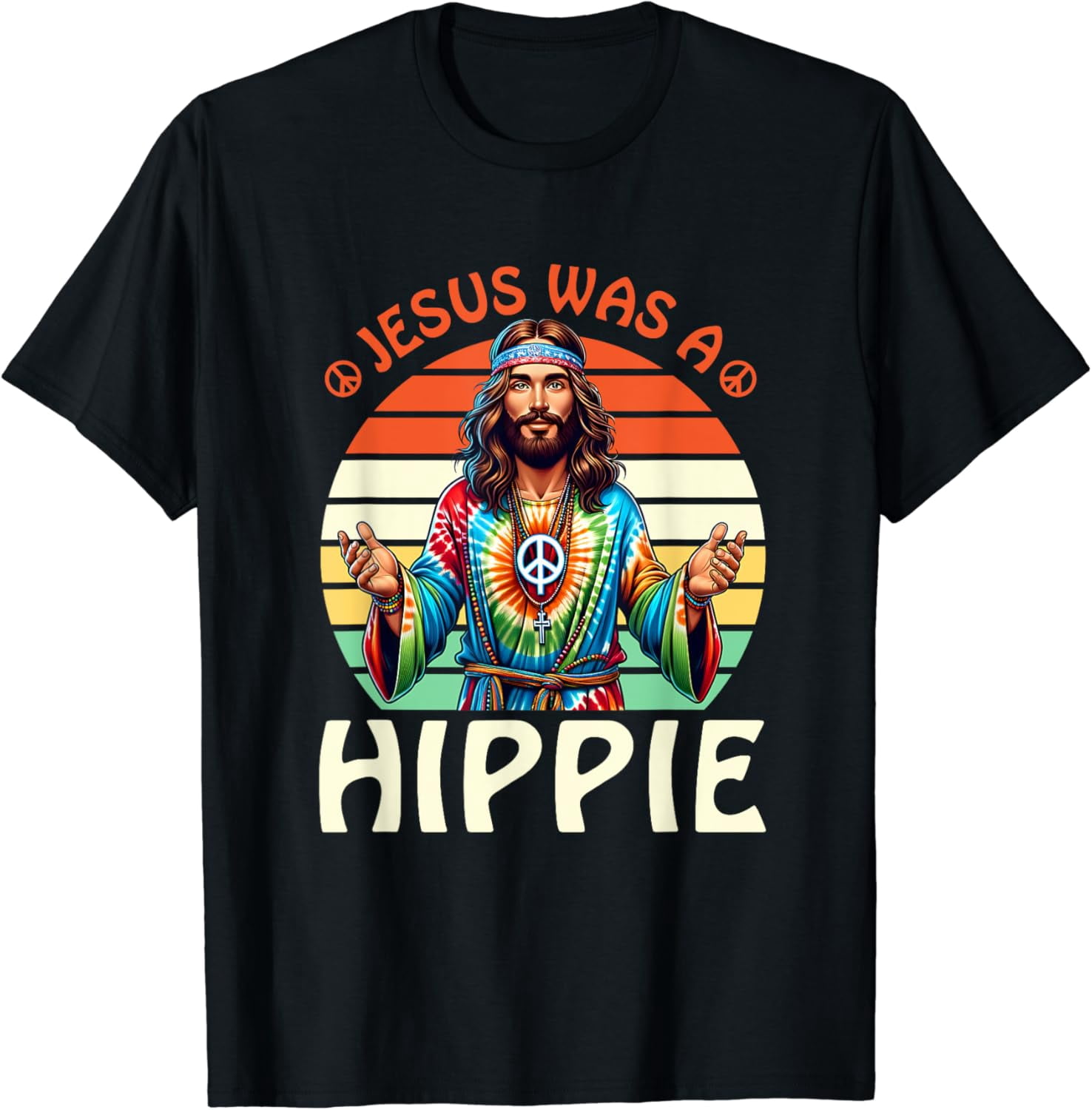 Simple Fit Groovy There Was Christ Cross Christian Religious Hippie T ...