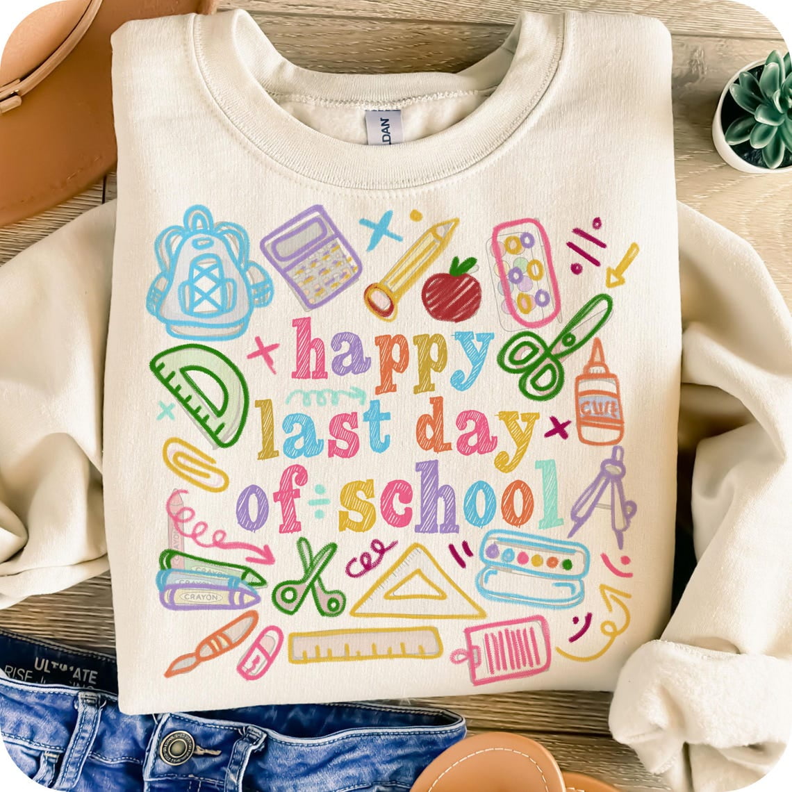 Simple Fit Happy Last Day Of School Crayon, Teacher, Teacher ...