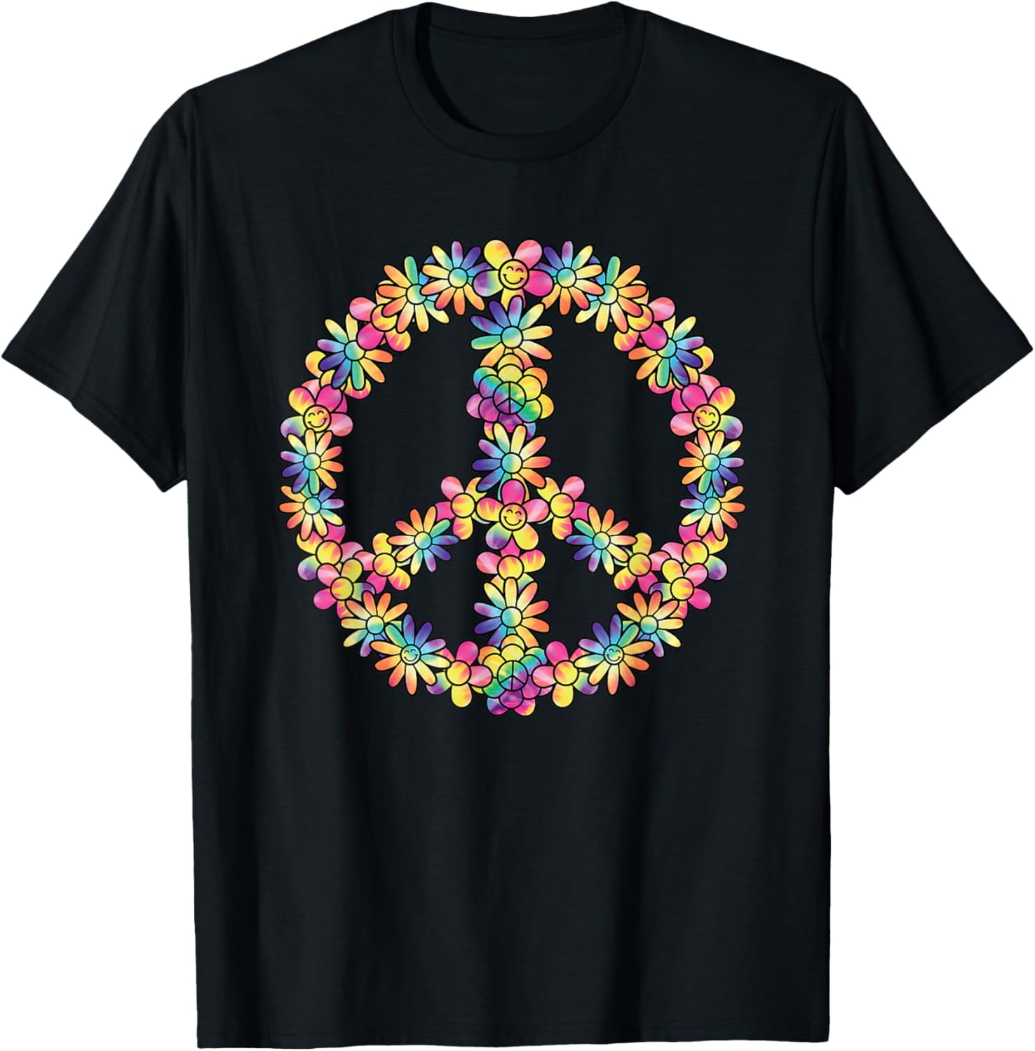 Simple Fit Hippie Peace Sign Groovy Flower 60S 70S Retro Outfit T-Shirt ...