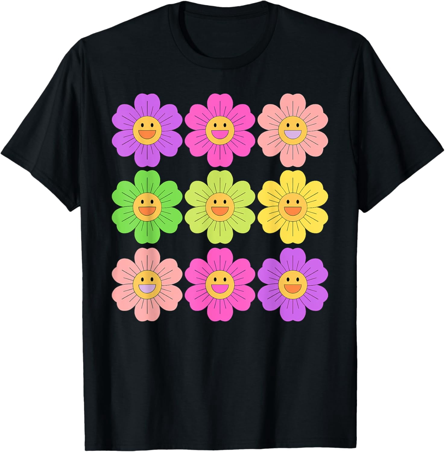 Simple Fit Hippie Retro Flower Power Kawaii Flowers Floral 60S 70S Tee ...