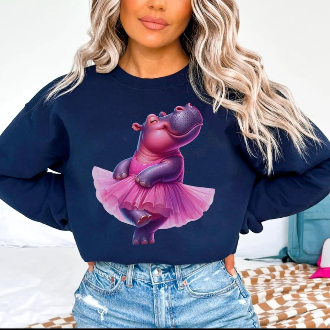 Simple Fit Hippo Shirt Women, Happy Hippo Tshirt, Hippos Make Me Happy ...