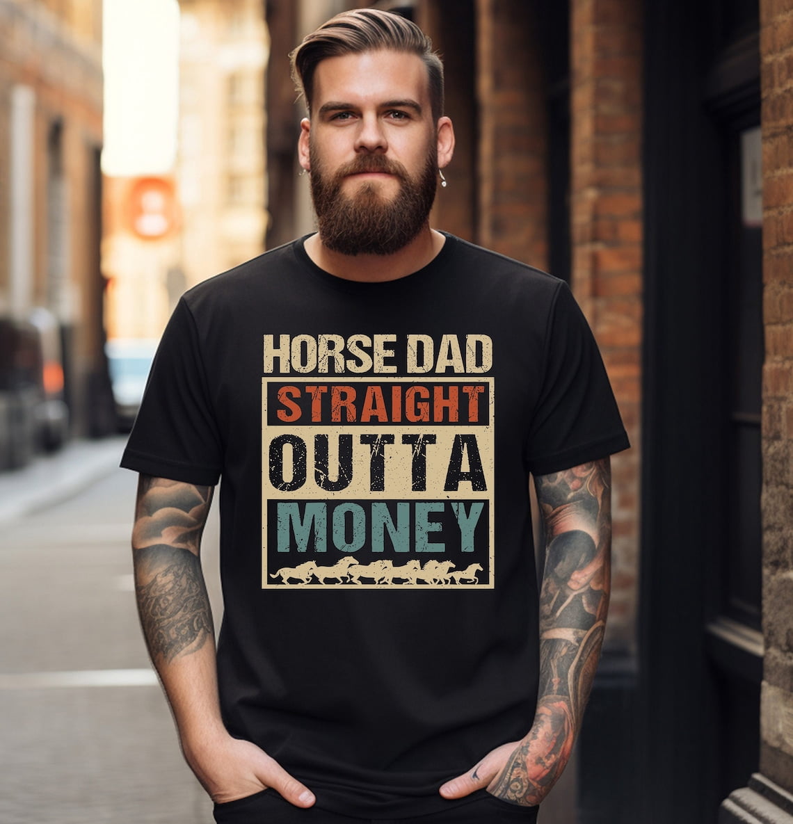 Simple Fit Horse Dad Straight Outta Money Shirt, Father's Day Shirt ...