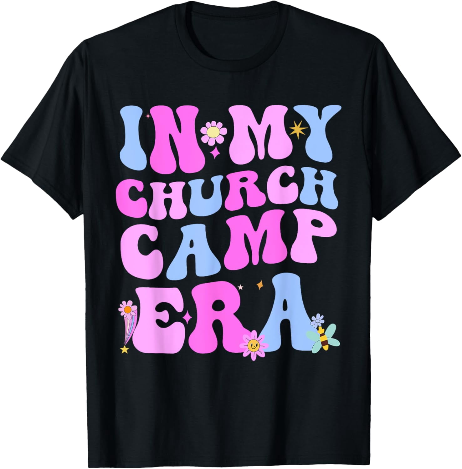 Simple Fit In My Church Camp Era Funny Groovy Summer Camping T-Shirt ...