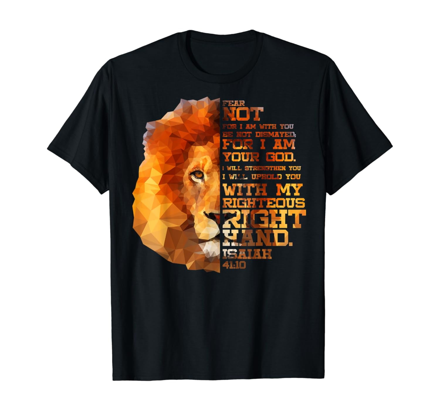 Simple Fit Isaiah 41:10 Bible Verse Lion Head Christian Birthday Gift T ...