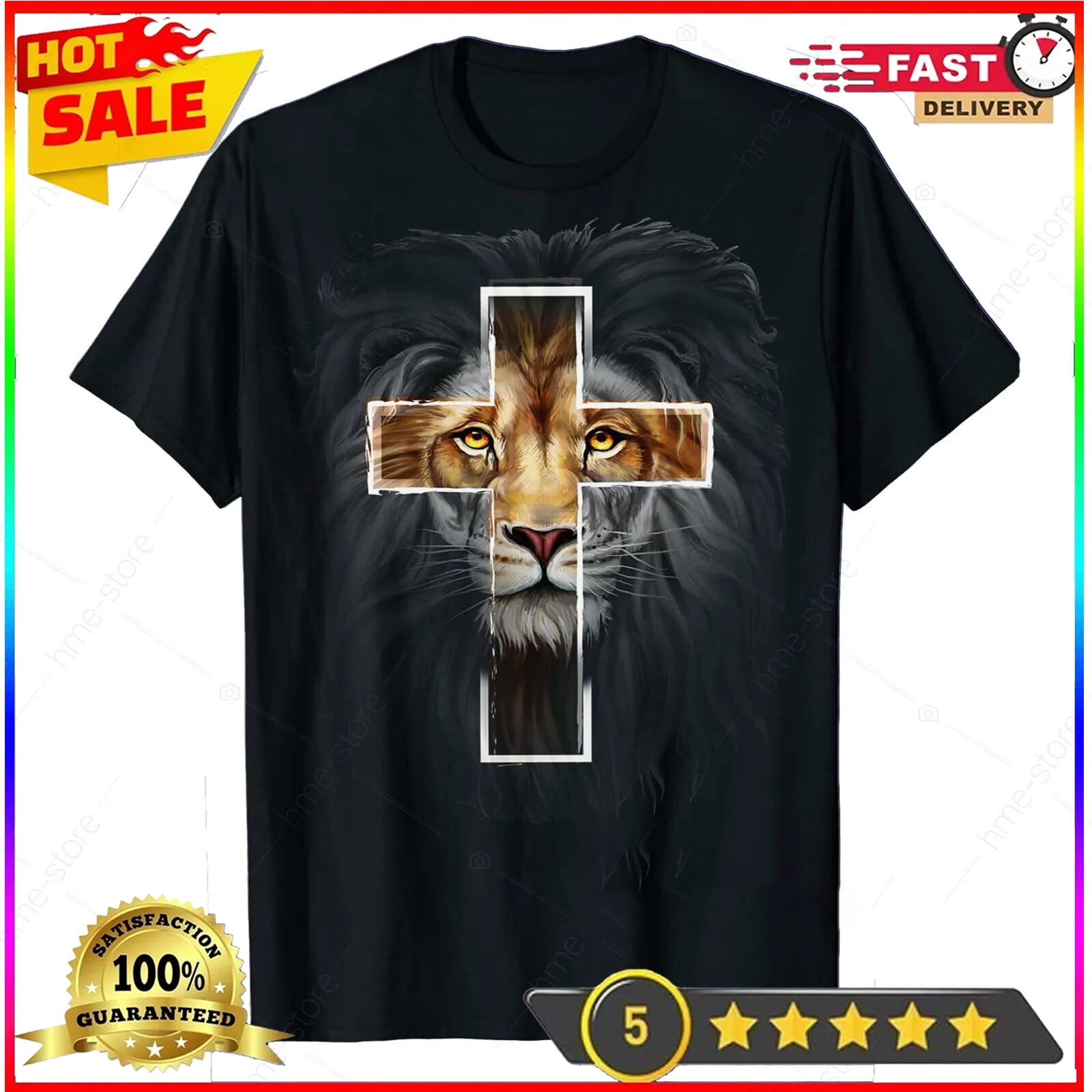 Simple Fit Jesus The Lion Of Judah T-Shirt Christian Bible Verse ...