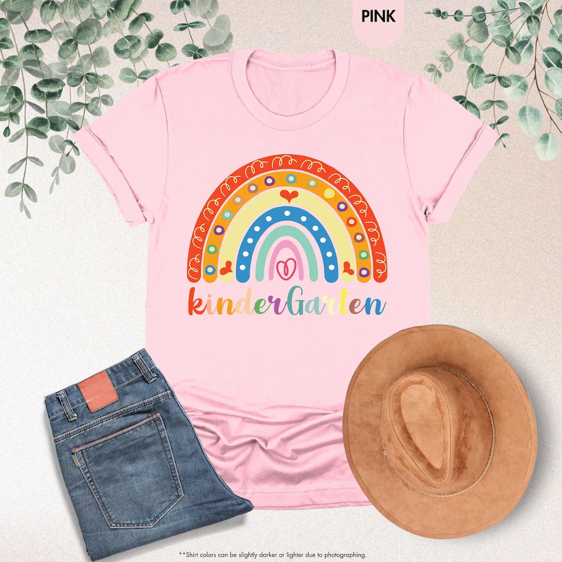 Simple Fit Kindergarten Rainbow Shirt, Kindergarten Teacher Shirt, Back ...