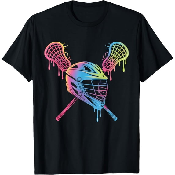 Simple Fit Lacrosse Drip Helmet Lax Sticks Melting Ice Cream Tee T ...