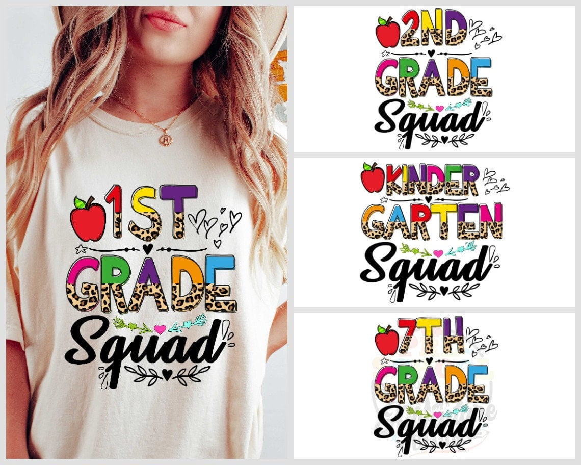 Simple Fit Leopard 1st Grade Squad Shirt, Leopard School Shirt, School ...