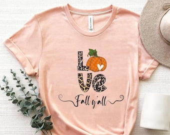 Simple Fit Love Fall Y'All Shirt, Leopard Print Fall Shirt ...