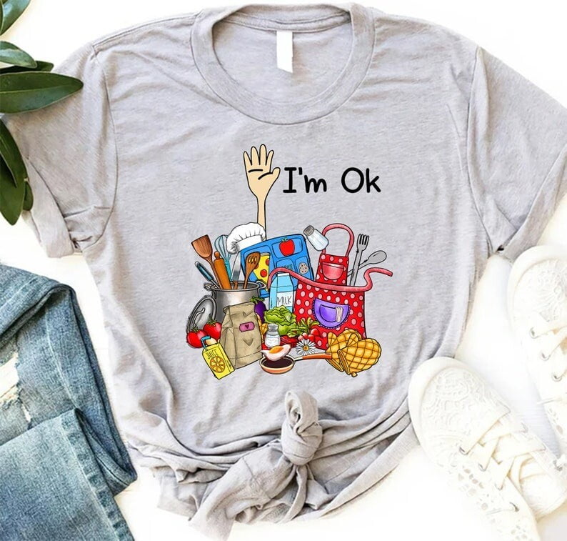 Simple Fit Lunch Lady I'M Ok Shirt, Lunch Lady Shirt, Lunch Lady Squad ...