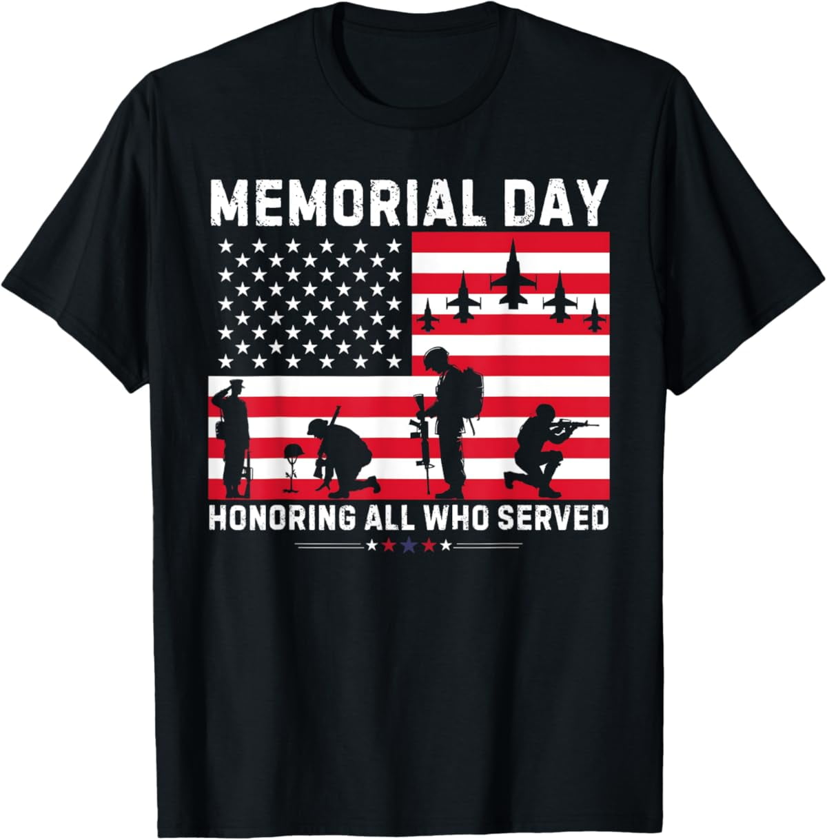 Simple Fit Memorial Day Usa Flag Remember Honoring All Who Served T-Shirt All Size S-5XL ...