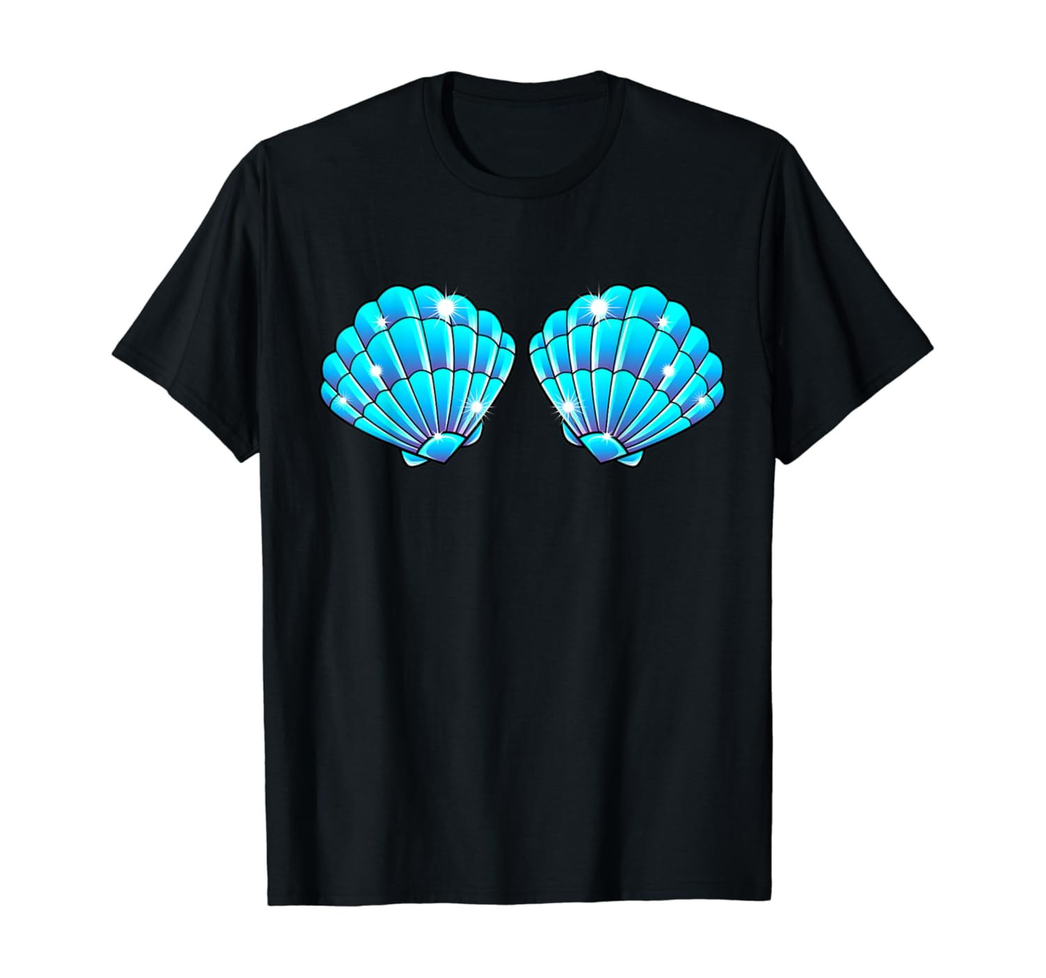 Simple Fit Mermaid Costume Sea Shell Seashell Bra T-Shirt - Walmart.com