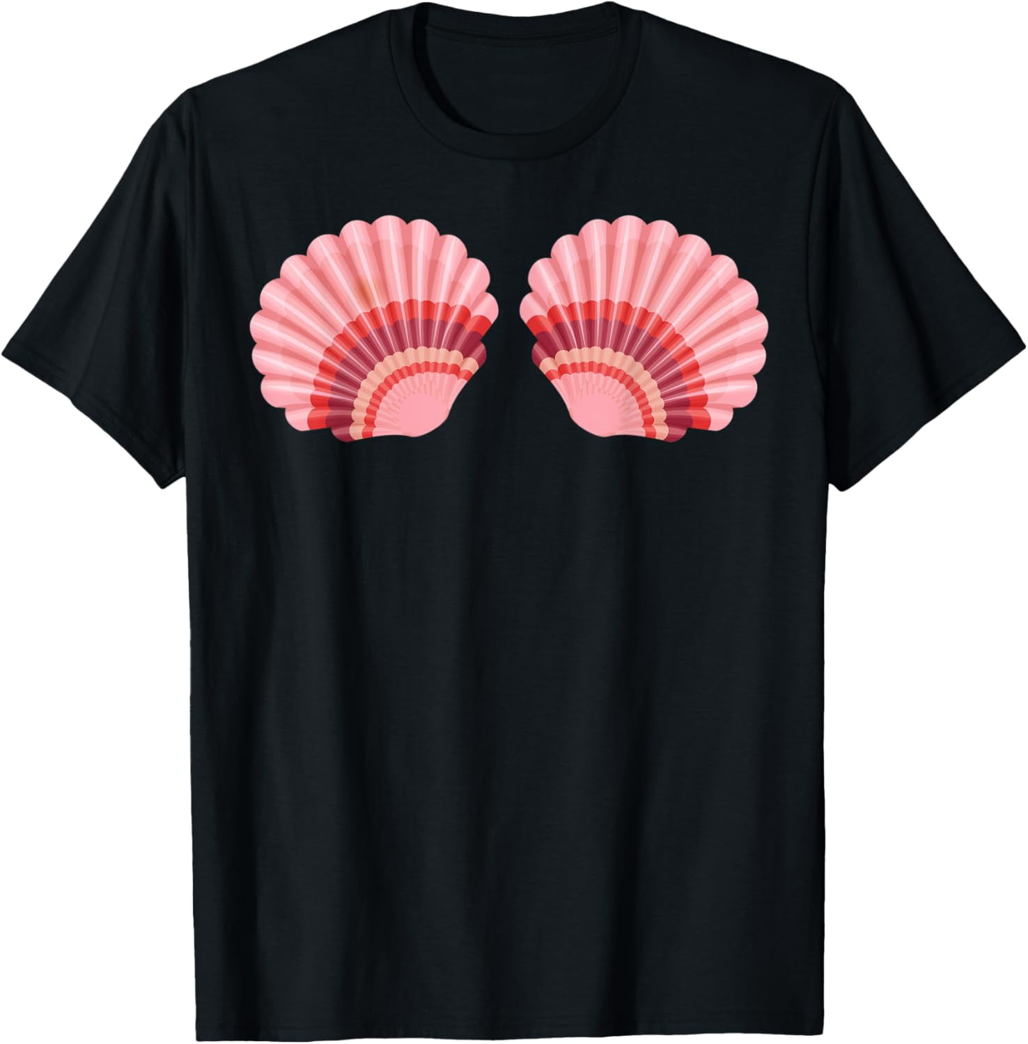 Simple Fit Mermaid Seashell Bra Pink Shell Costume T-Shirt - Walmart.com
