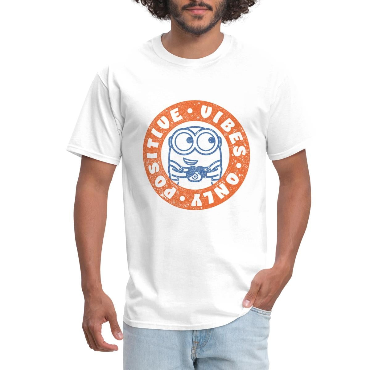 Simple Fit Minions Merch Bob Positive Vibes Men'S T-Shirt - Walmart.com