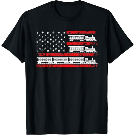 Simple Fit Model Train Patriotic Usa Flag Locomotive Model Railroad T ...