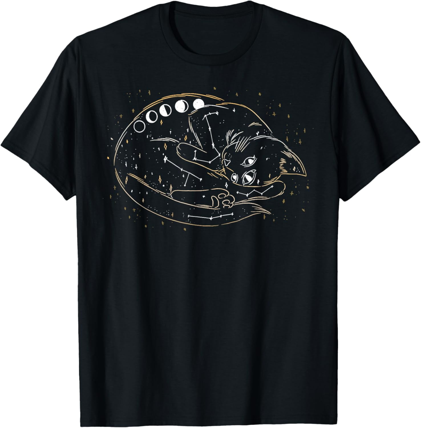 Simple Fit Moon Phases Cat Â€“ Cute Witchcore Witchy Academia T-Shirt ...