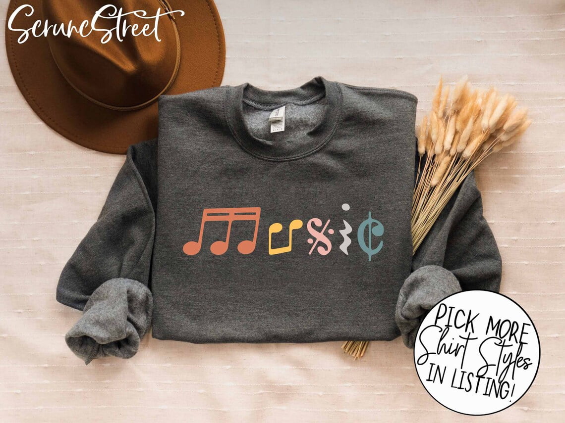 Simple Fit Music Teacher Sweatshirt, Music Teacher , Music Shirt, Music ...