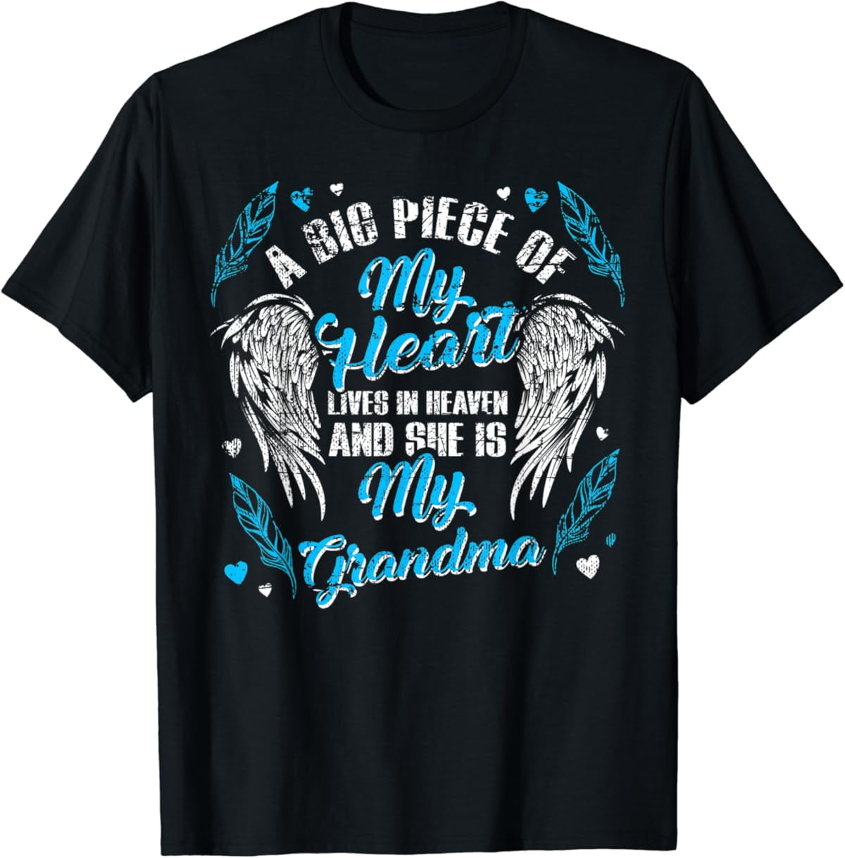 Simple Fit My Grandma Lives In Heaven Memorial Blue Angel T-Shirt All ...