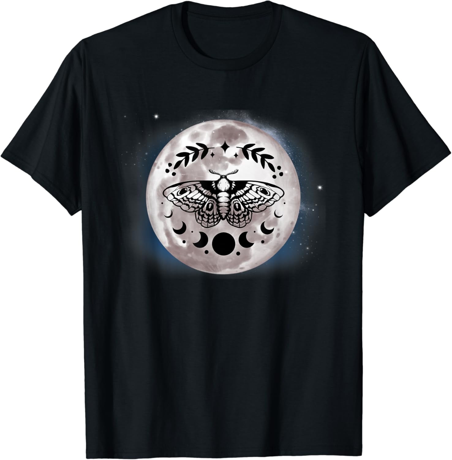 Simple Fit Mystical Magic Moth Moon Phases Witchy Goth Celestial Art T ...