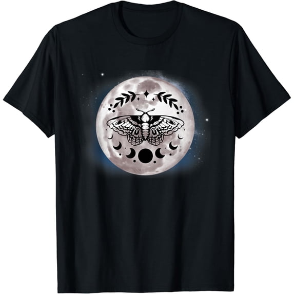 Simple Fit Mystical Magic Moth Moon Phases Witchy Goth Celestial Art T ...