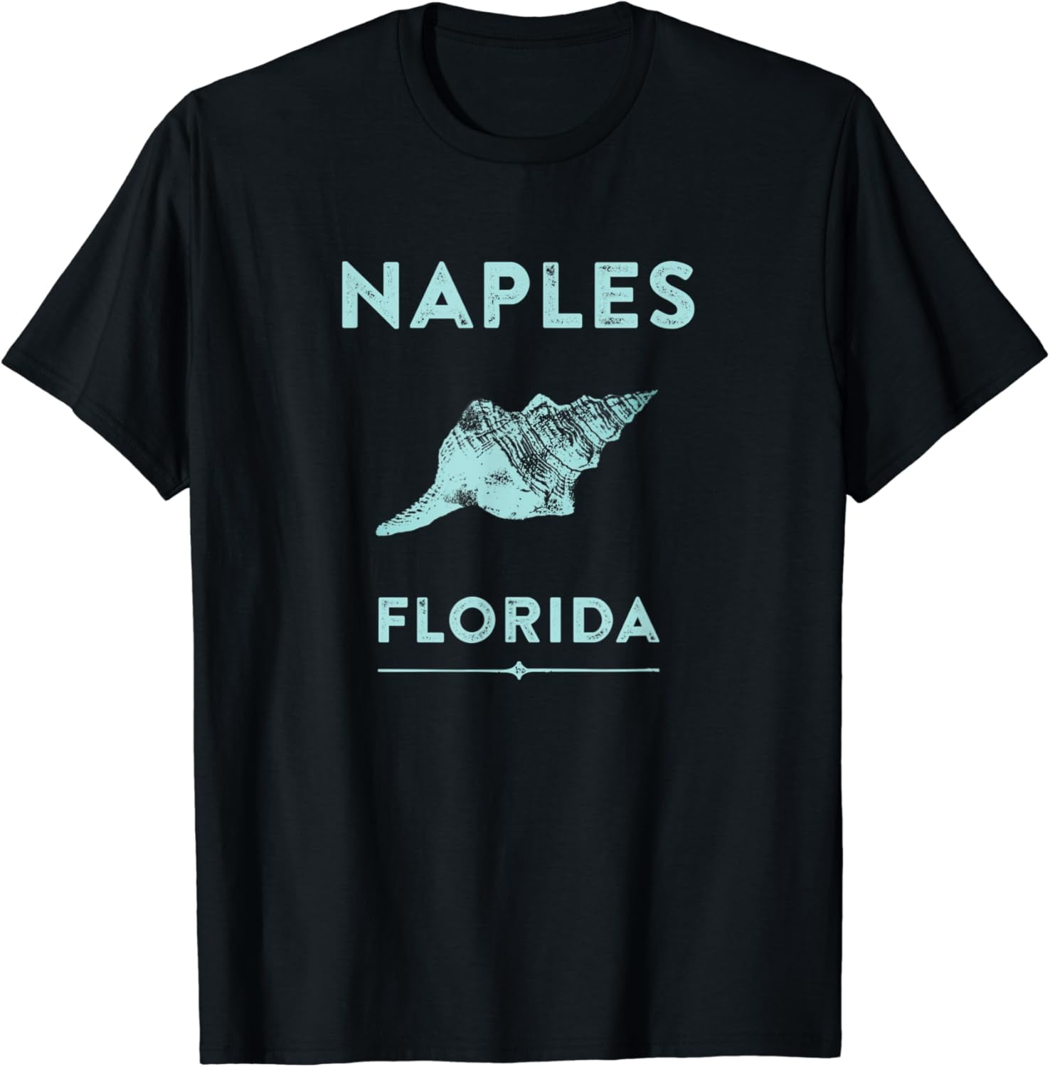 Simple Fit Naples Fl Seashell Design T-Shirt Florida Vintage Vacation Designs - Walmart.com