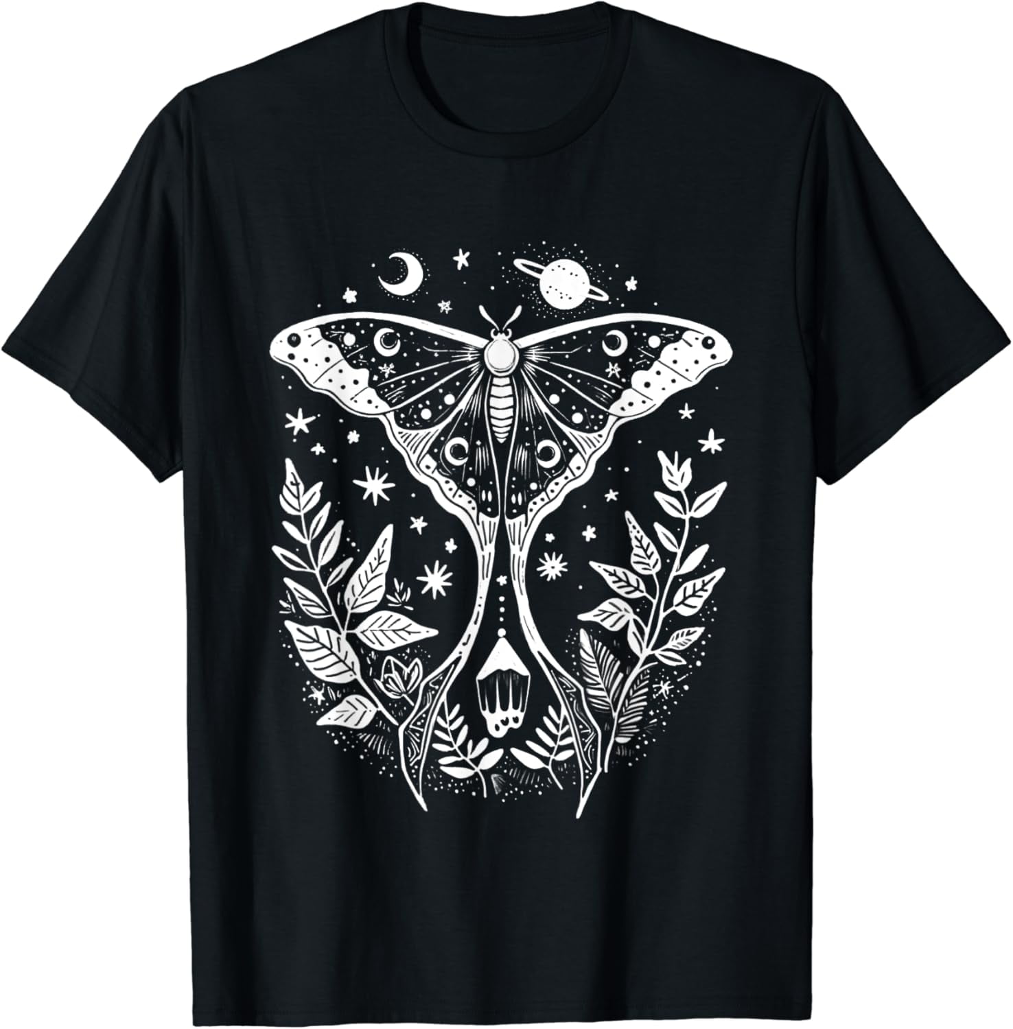 Simple Fit Nature Goth Lunar Moth Witchy Aesthetic T-Shirt - Walmart.com