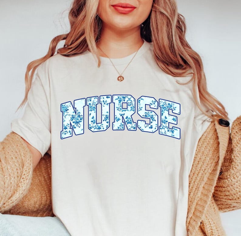 Simple Fit Nurse Floral Shirt, Toile Nurse Shirt, RN Shirt, Nurse ...