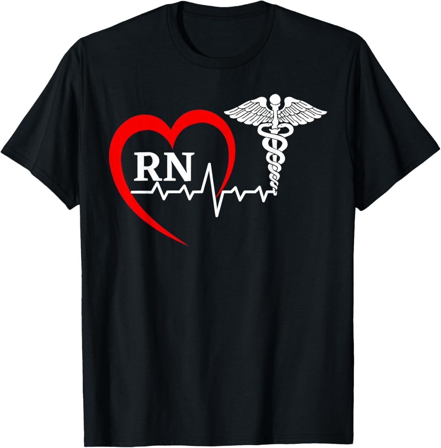 Simple Fit Nurses Day Caduceus Nurse Week 2023 Heartbeat Medical Rn T-Shirt Gift For Him/Her ...