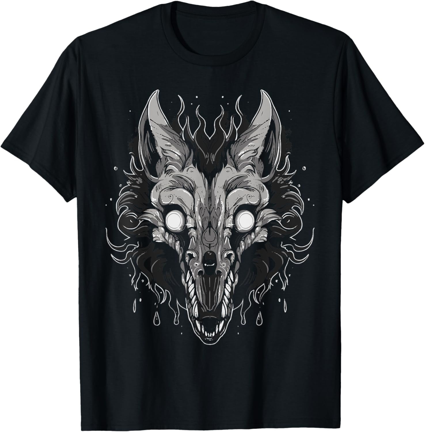 Simple Fit Occult Horror Witchy Gothic Furry Wolves | Wolf Fursona T ...