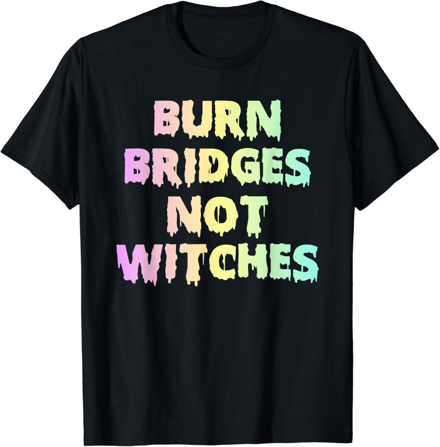 Simple Fit Pastel Goth Burn Bridges Not Witches Witchy Horror T-Shirt ...