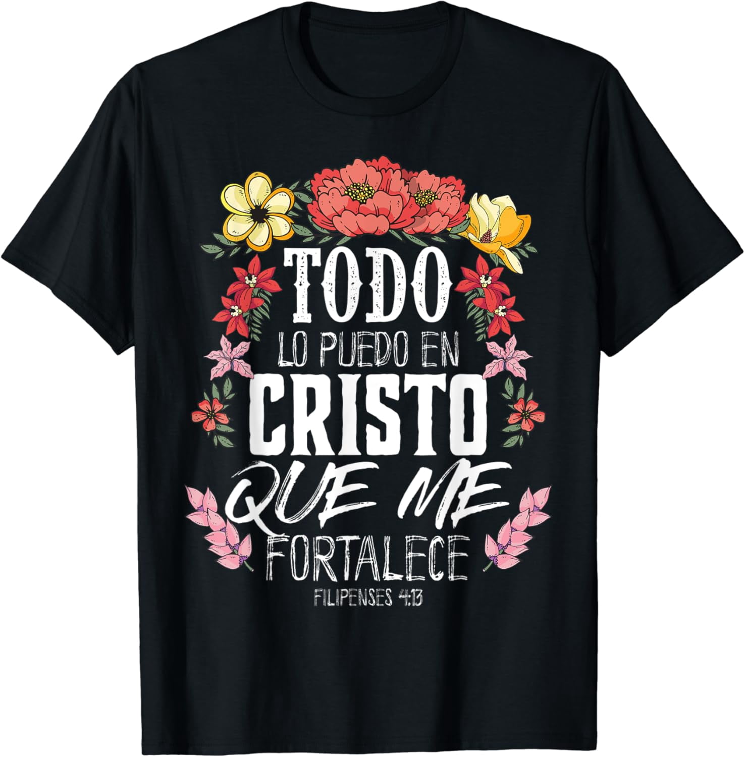 Simple Fit Philippians 4:13 Spanish Christian Bible Verse Christ T ...