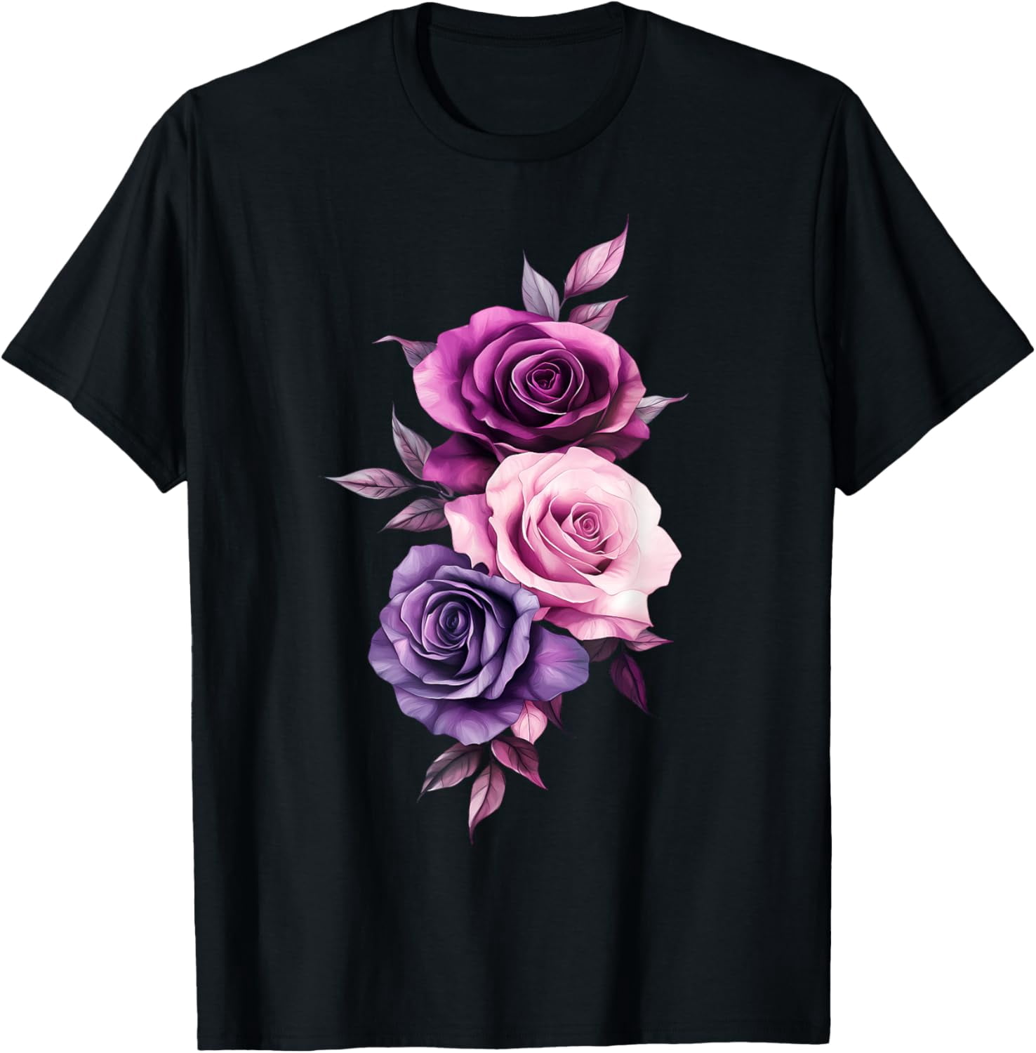 Simple Fit Pink Rose Flower Botanist Garden Flower Rose T-Shirt ...