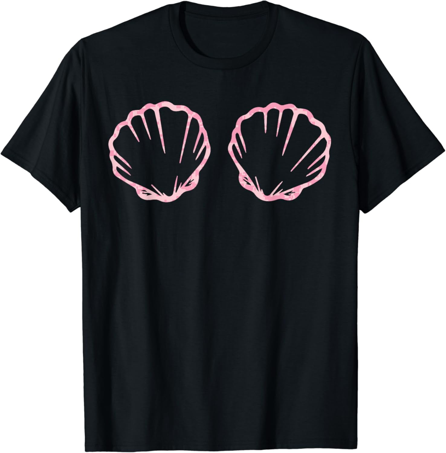 Simple Fit Pink Shell Bra Design - Bikini Seashell Beach T-Shirt ...