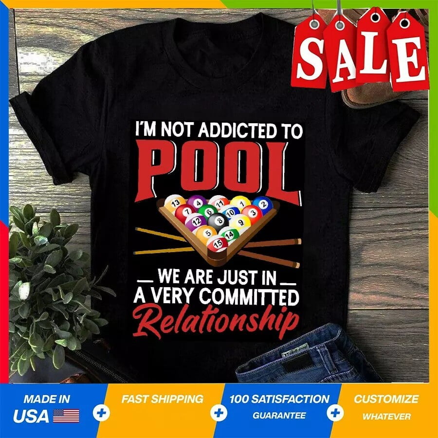Simple Fit Pool Player Gift For Men Cool Addicted To Billiards Shirt ...