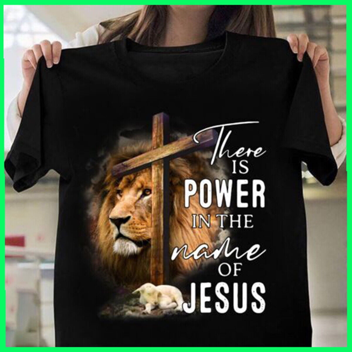 Simple Fit Power In The Name Of Jesus Strong Faith Christians Lion Of ...