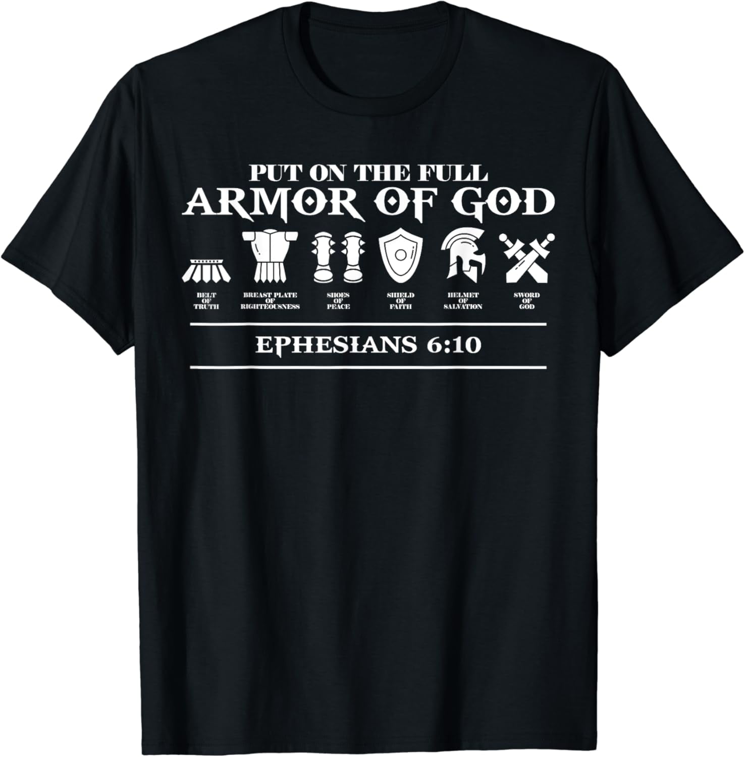 Simple Fit Put On The Full Armor Of God Biblical Ephesians Christ T ...