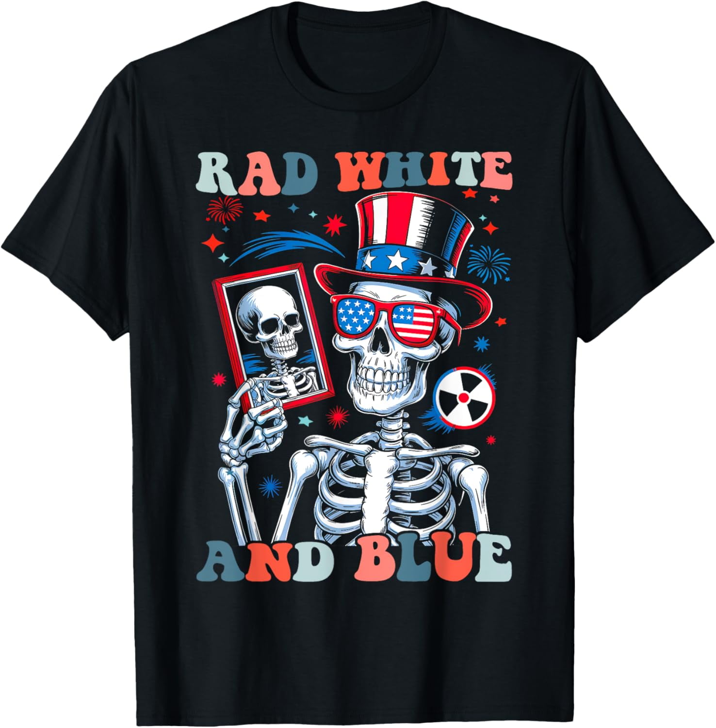 Simple Fit Rad White And Blue Skeleton Funny Patriotic Radiology Mri Ct ...