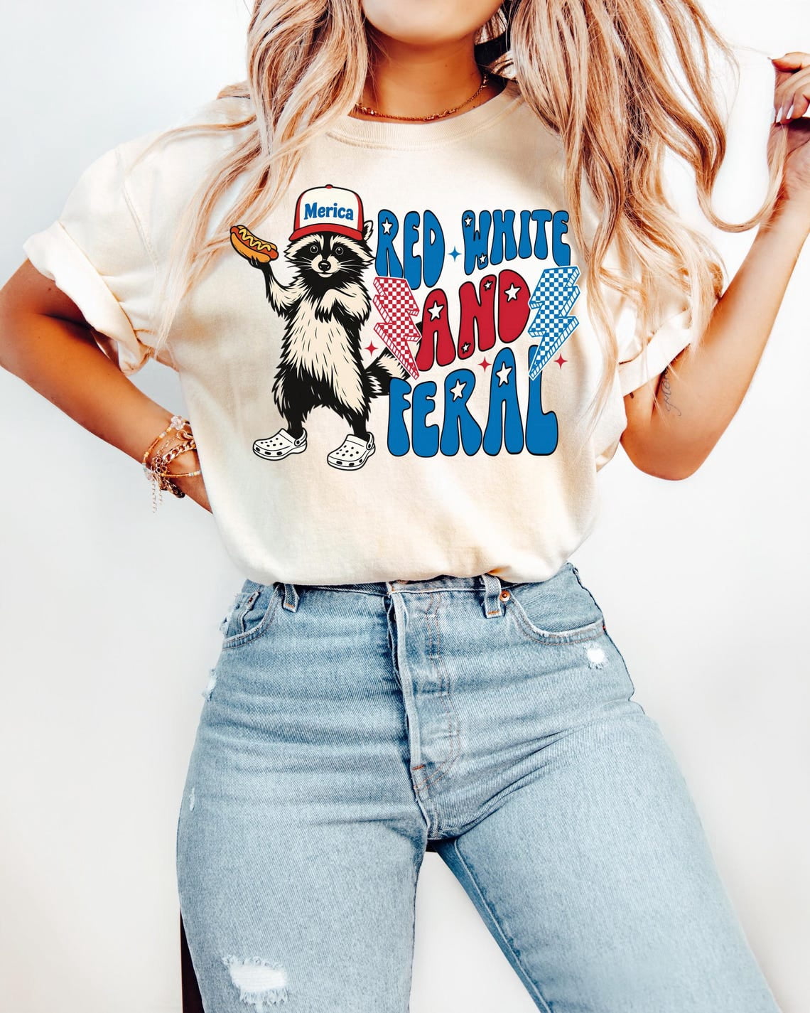 Simple Fit Red White And Feral Shirt, Usa Shirt, 4Th Of July, Feral ...