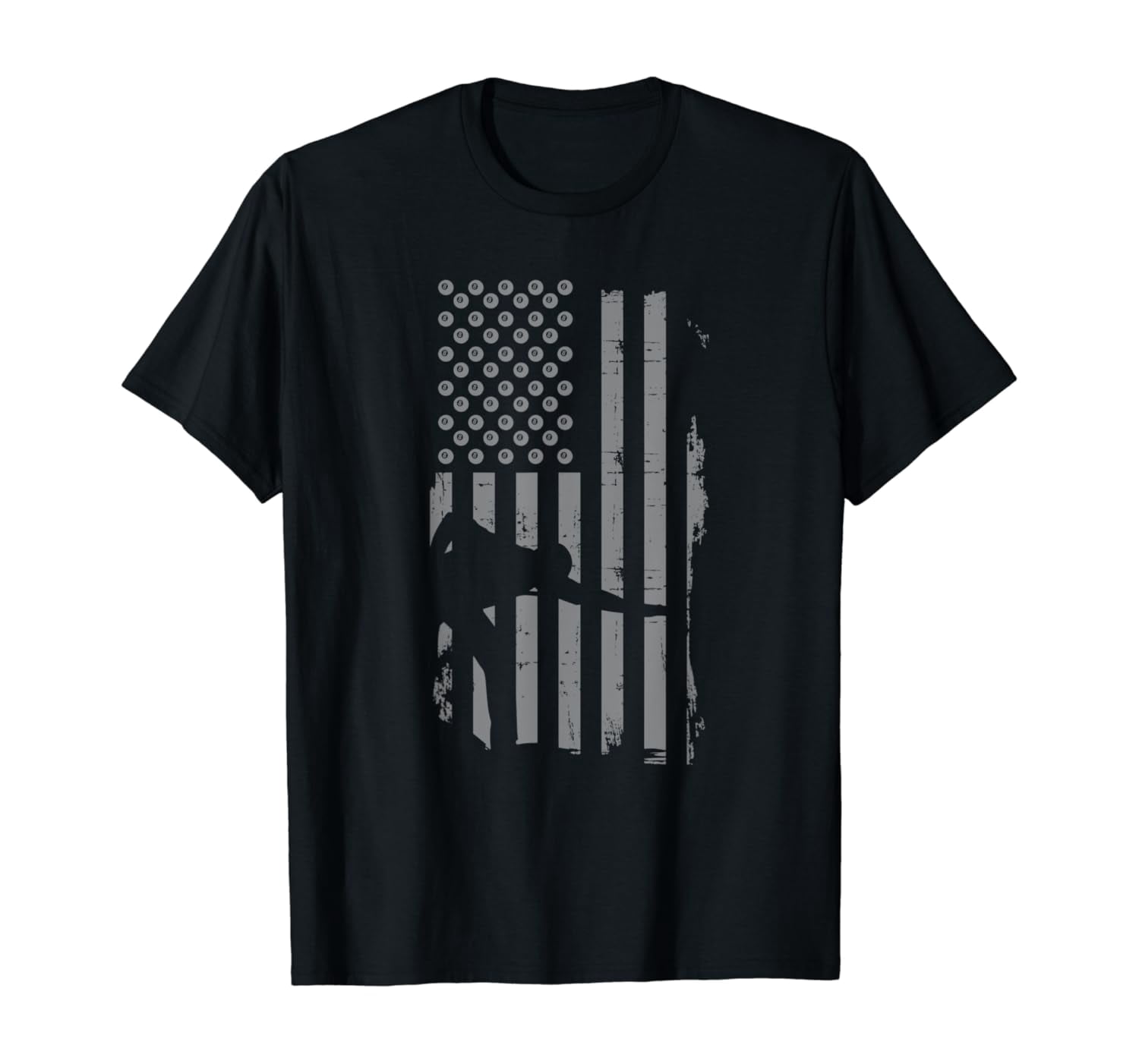 Simple Fit Retro American Flag Billiard Gift For Pool Shooting Player T ...